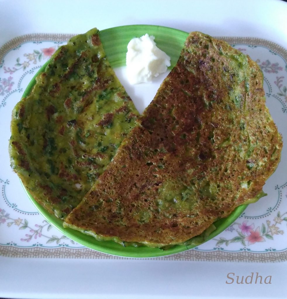 Palak Thalipeeth / Dhirde – Spinach Savory Pan Cake | My Family Recipes