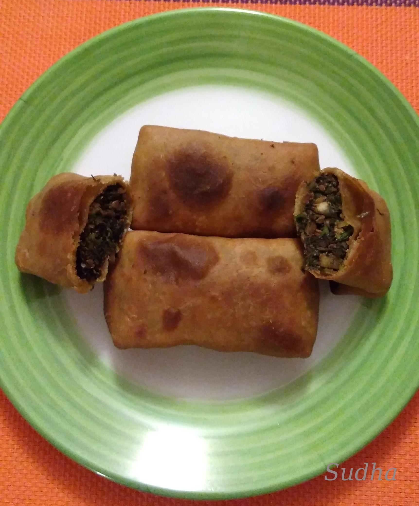 Pudachi Vadi / Sambhar Vadi (Coriander Stuffed Crispy Packets) | My ...