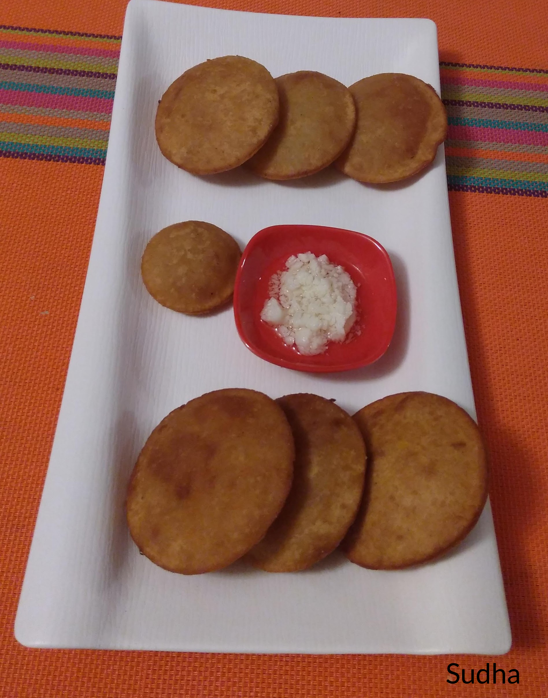 Bhopalyache Gharge / Puri (भोपळ्याचे घारगे) - Sweet Puri made from Red ...