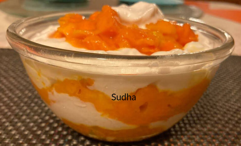 Mango and Whipped Cream (मँगो आणि व्हीप्ड क्रिम) - Made from Low Fat ...